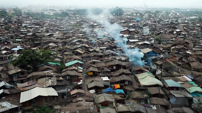 Urban Slum Life – Realistic Depiction of Poverty and Overcrowding Stock ...