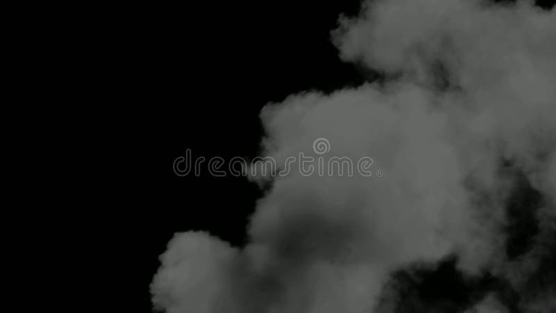 Smoke Gas Rising on Isolated Black Background Loop Stock Footage ...