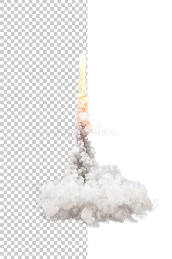 Smoke of Rocket Launch on Transparent Background Stock Photo ...