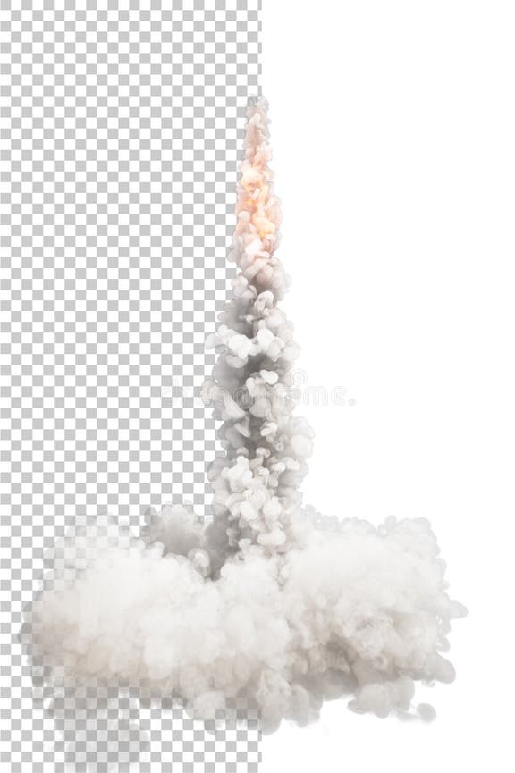 Smoke of Rocket Launch on Transparent Background Stock Photo ...