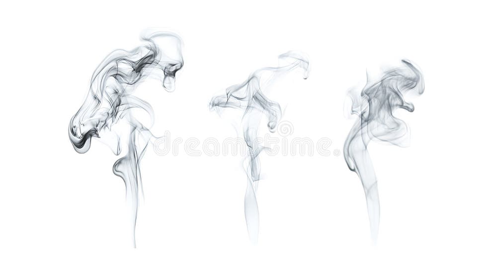 Smoke Set in Three Different Poses on Transparent Background for ...