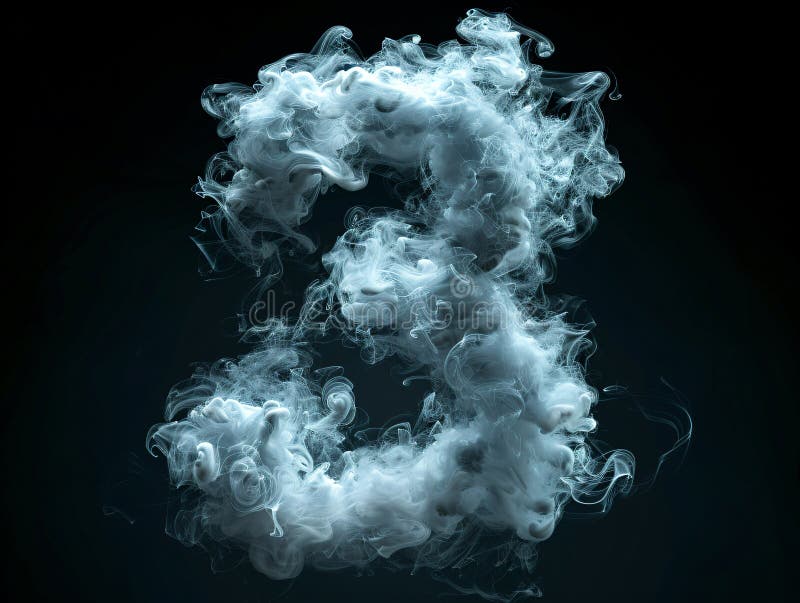 Smoke in Shape of Figure Three. Stock Illustration - Illustration of ...