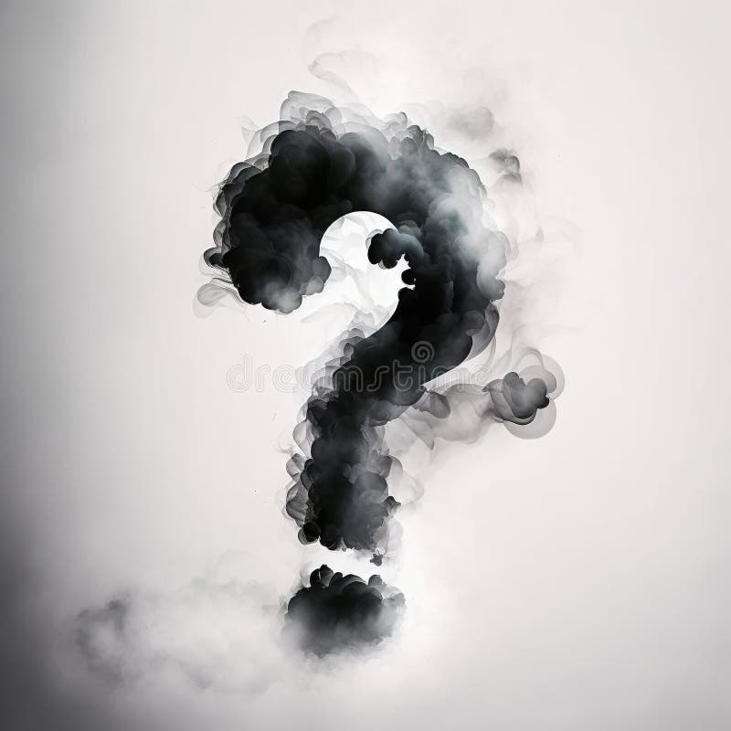 Smoke in the Shape of a Questionmark on White Background. Generative AI ...