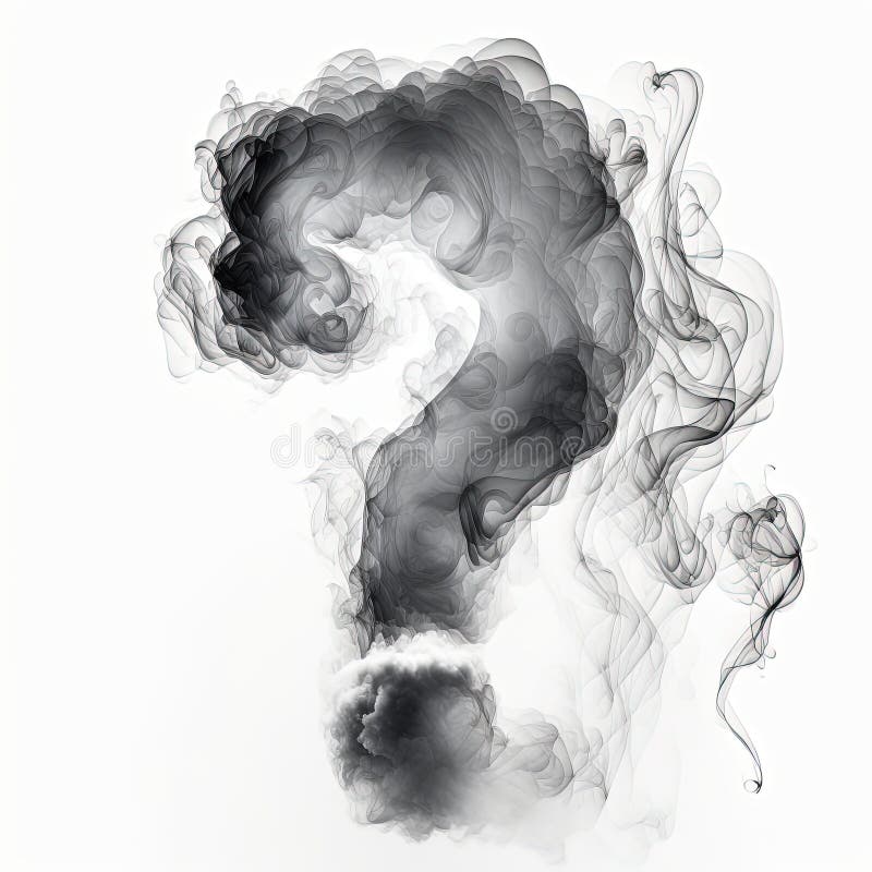 Smoke in the Shape of a Questionmark on White Background. Generative AI ...