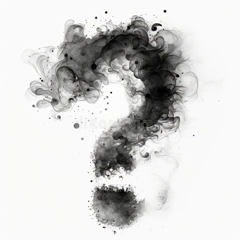 Smoke in the Shape of a Questionmark on White Background. Generative AI ...