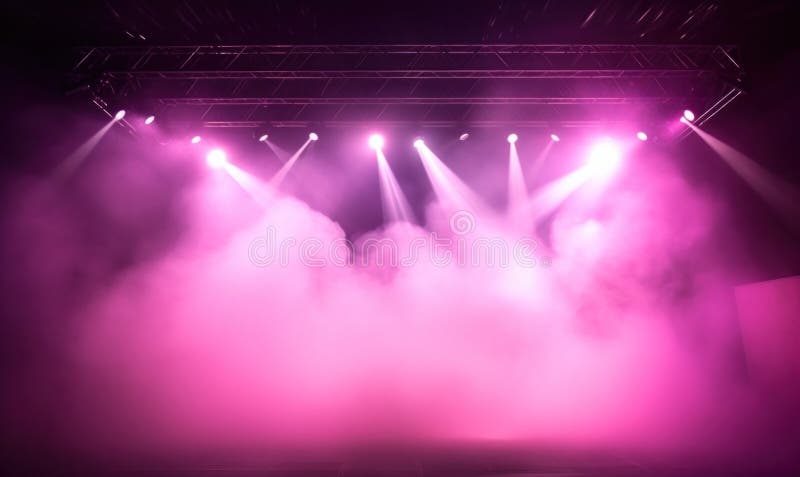 Smoke Show Stage Background with Pink Lights. Stock Photo - Image of ...