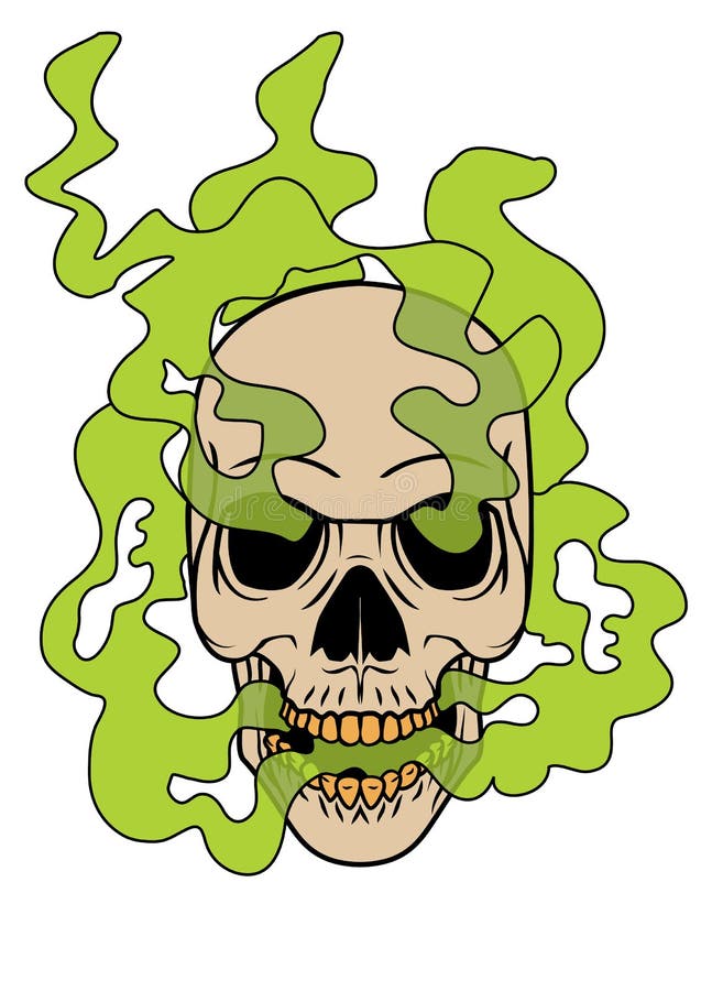 Smoke Skull Illustration stock illustration. Illustration of skull ...