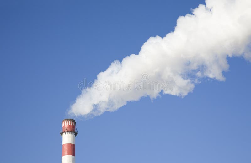 Industrial Fume Exhaust Smokestack Stock Photo - Image of carbon, blue ...