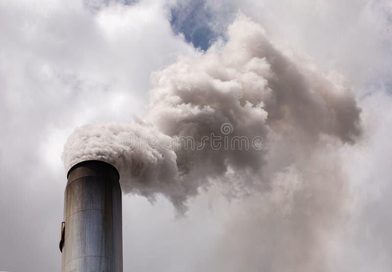 Smoke Stack Sign of Pollution Stock Image - Image of dirty, environment ...