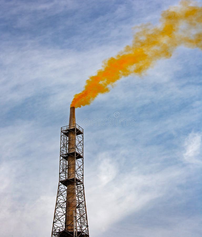 Smoke Stack Sign of Pollution Stock Image - Image of dirty, environment ...