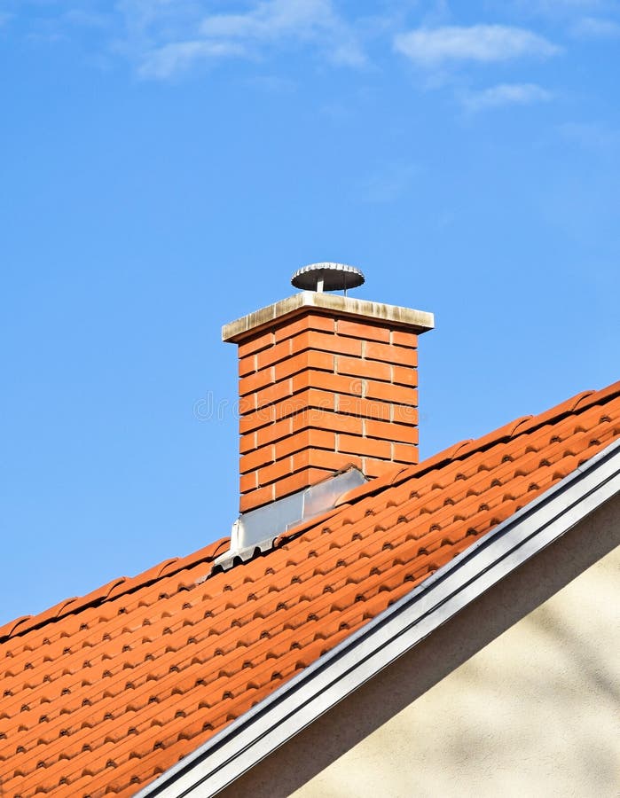 Smoke stack on the roof stock photo. Image of housing - 59513434