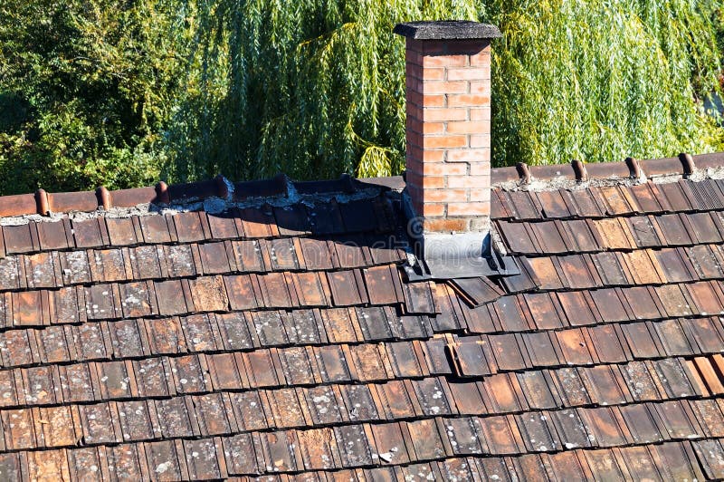 Smoke stack on the roof stock photo. Image of stacks - 61789946