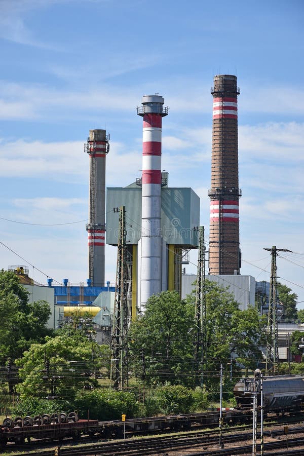 Smoke Stacks of the Power Station Stock Image - Image of people, energy ...