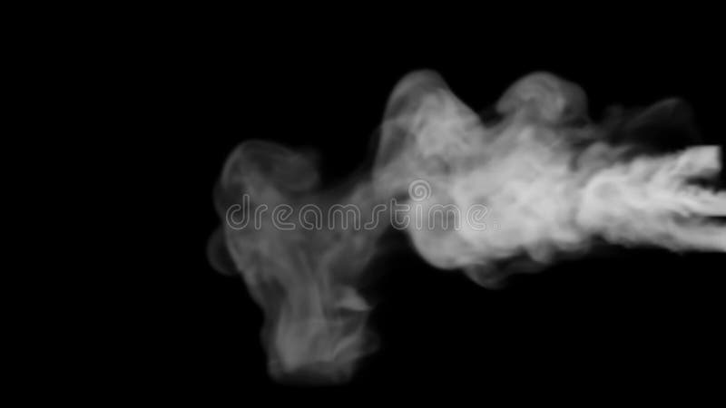 Smoke Stream on a Black Studio Background Can Be Separated. Smoke Cloud ...