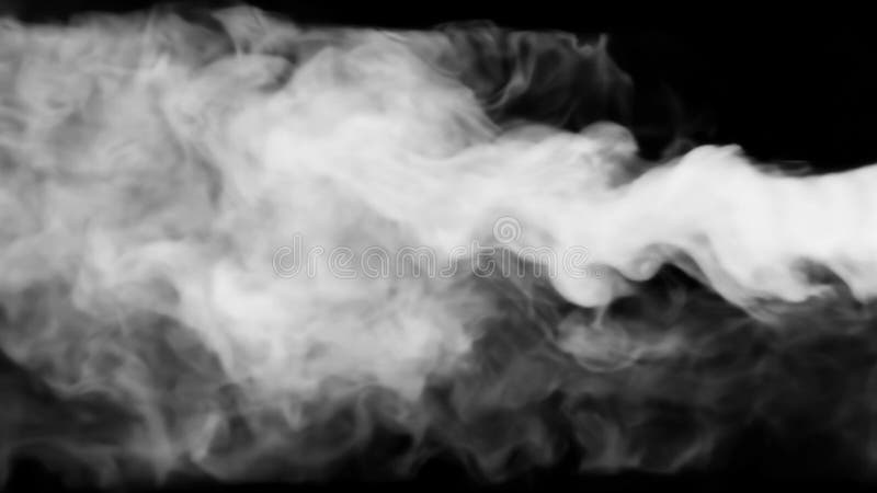 Smoke Stream on a Black Studio Background Can Be Separated. Smoke Cloud ...