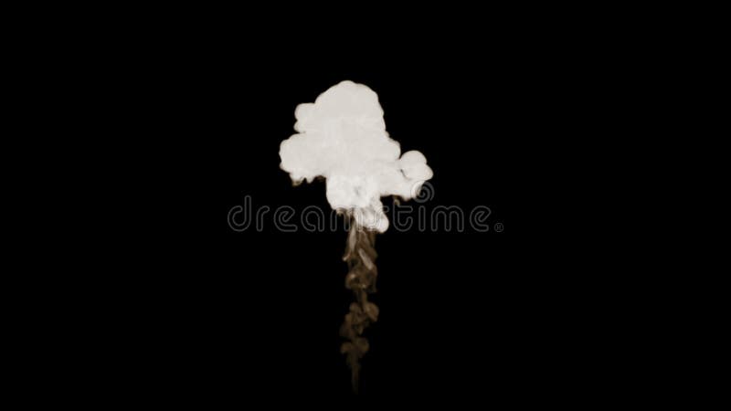 Smoke Stream in Slow Motion. Isolated on Black Background with Backlit ...
