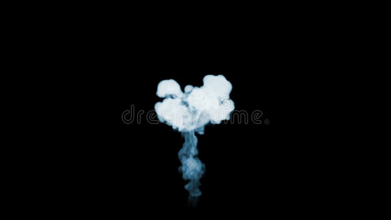Smoke Stream in Slow Motion. Isolated on Black Background with Backlit ...