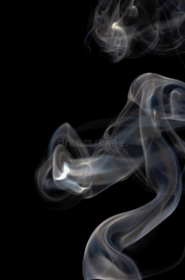 Smoke Streaming on a Black Background Close-up Stock Photo - Image of ...