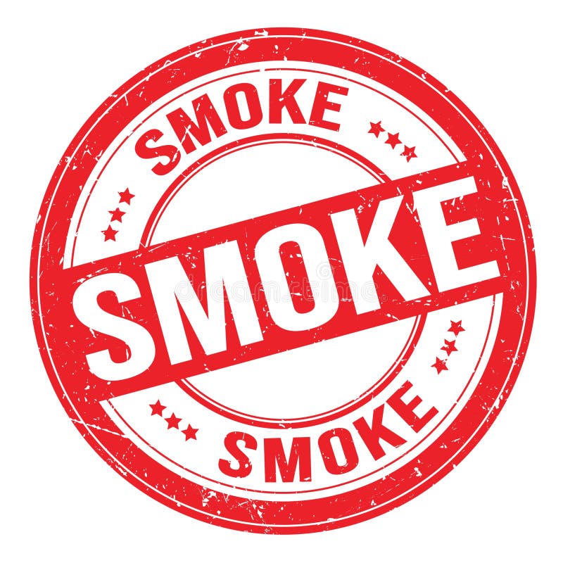 SMOKE Text Written on Red Round Stamp Sign Stock Illustration ...