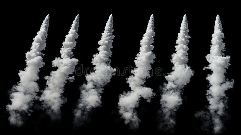 A Smoke Trail from a Modern Rocket Launch, a Realistic Effect of a Jet ...