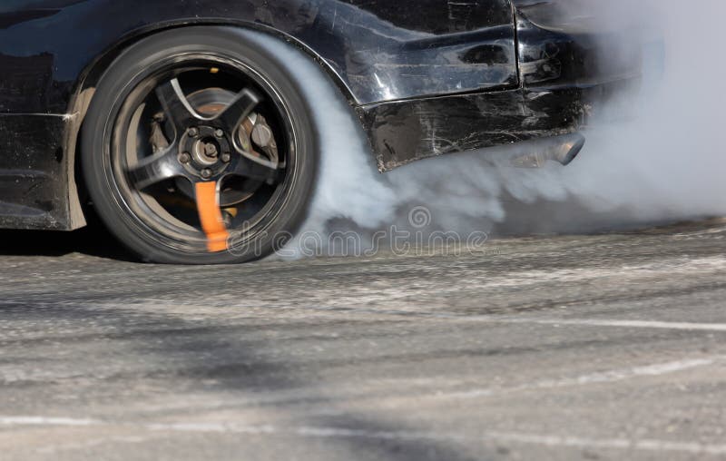 Smoke on Wheel and Speed of Drift Race Car Stock Photo - Image of ...
