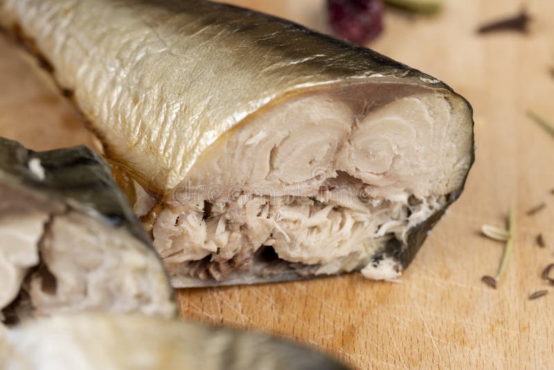 Smoked Atlantic Mackerel Cut into Pieces Stock Image - Image of view ...