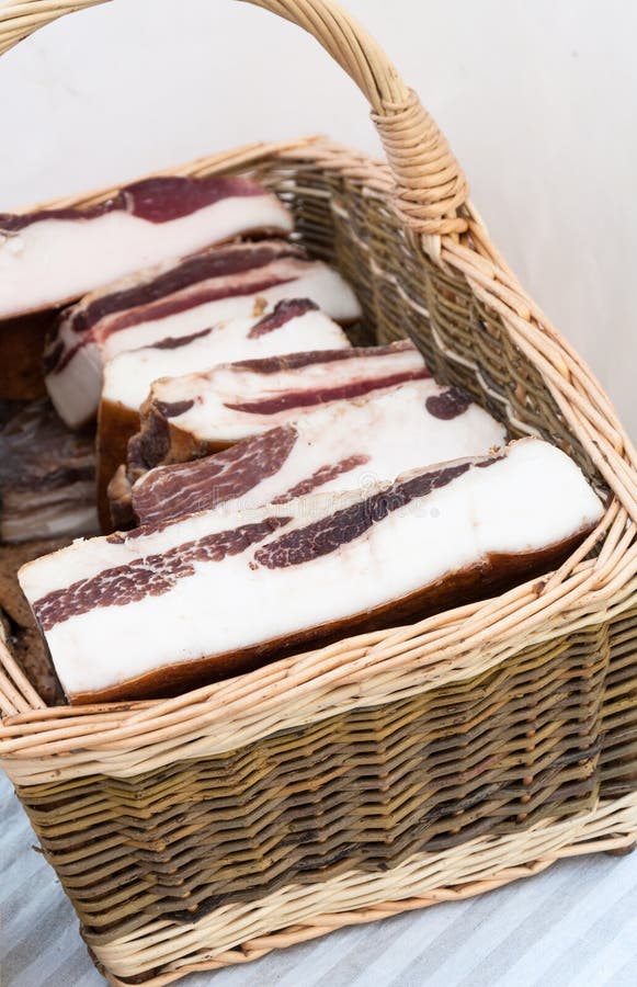 Bacon flitch stock photo. Image of basket, snack, cutting - 29747652