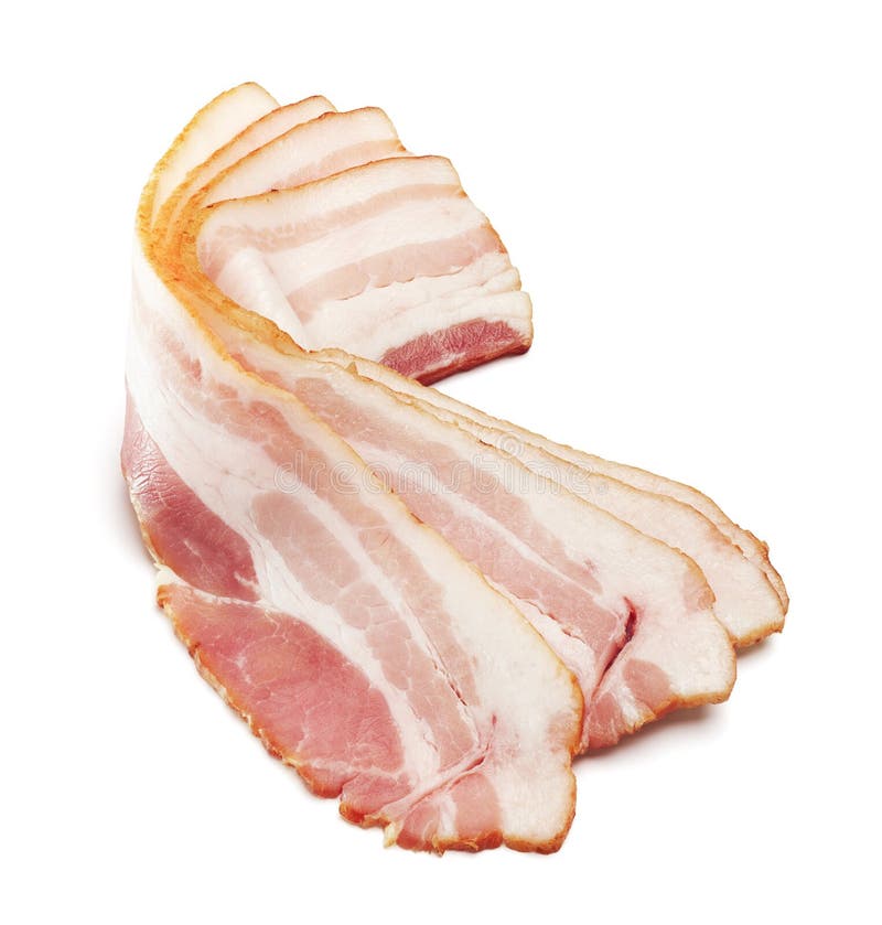 Smoked bacon isolated stock image. Image of cooking - 319374059