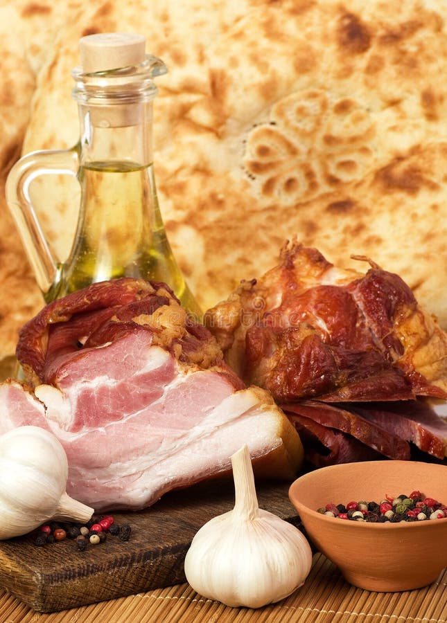 Smoked bacon with oil stock photo. Image of grill, cooking - 30721380