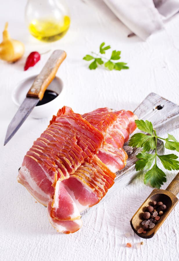 Smoked Bacon Slices for Hot Pot Stock Photo - Image of design, sandwich ...