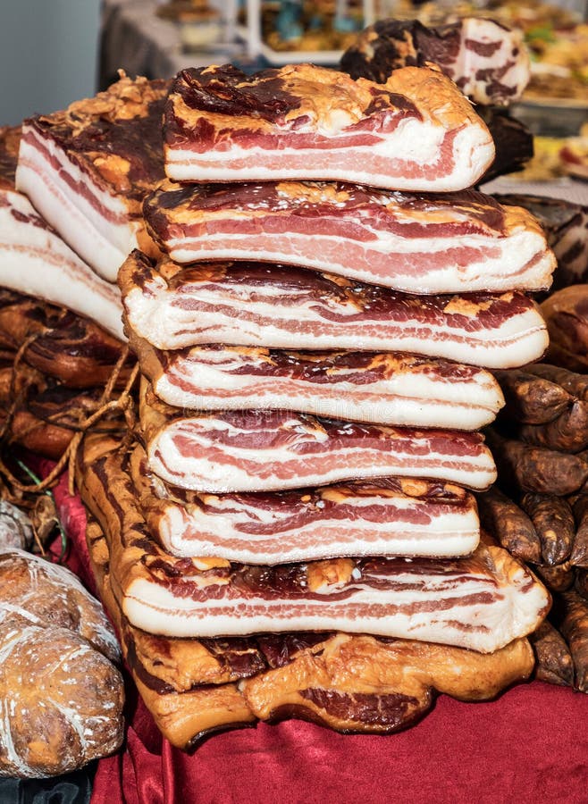 Smoked bacon stack stock image. Image of stack, bacon - 286070851