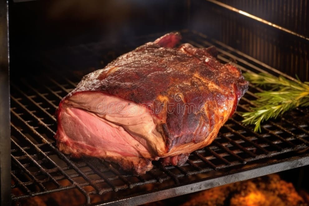 Smoked Beef Brisket in a Rustic Smoker Setup Stock Image - Image of ...