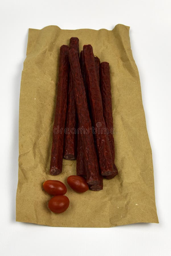 Smoked Beef Pepperoni Snacks Stock Image - Image of pepperoni, fresh ...