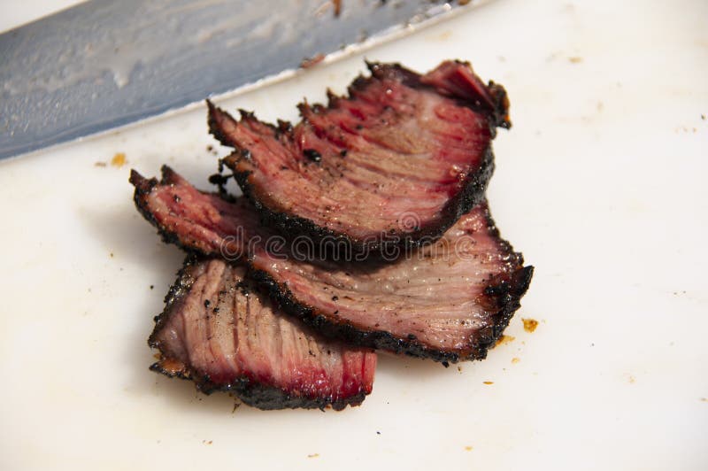 Smoked Brisket with Smoke Ring Stock Image - Image of brisket, flavour ...