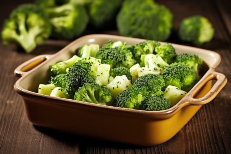 Smoked Broccoli Florets in a Rustic Ceramic Dish Stock Image - Image of ...