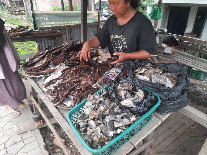 Smoked Catfish on the Display Table Editorial Image - Image of bamboo ...