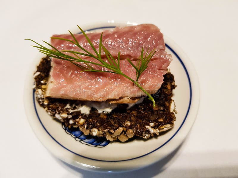 Smoked eel canape stock image. Image of meal, lunch - 168159699