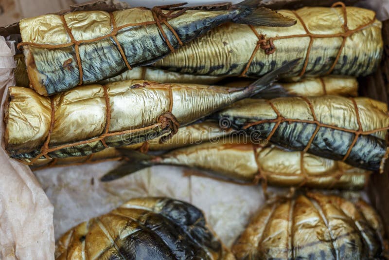 Smoked fish in a box stock photo. Image of fresh, nature - 105487638