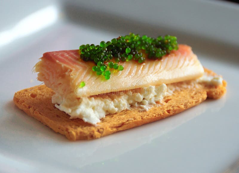 Smoked fish canape stock photo. Image of smoked, toast - 7196974