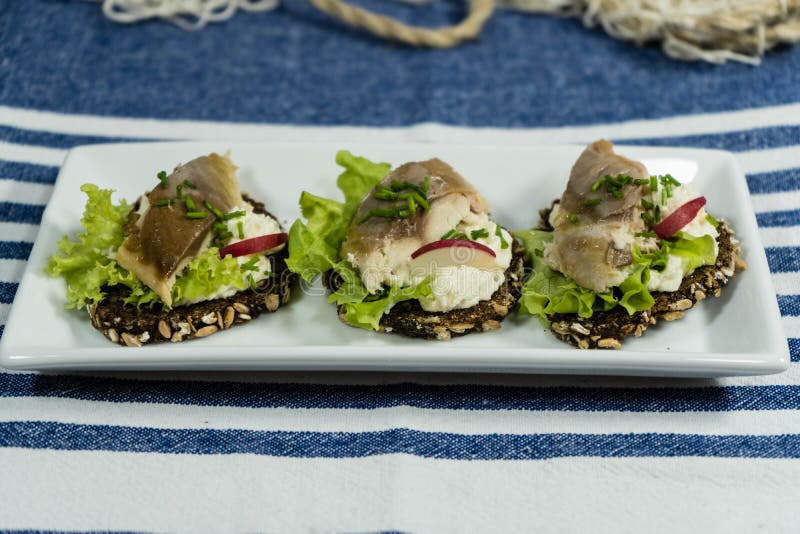 Smoked fish canapes stock photo. Image of restaurant - 202052374
