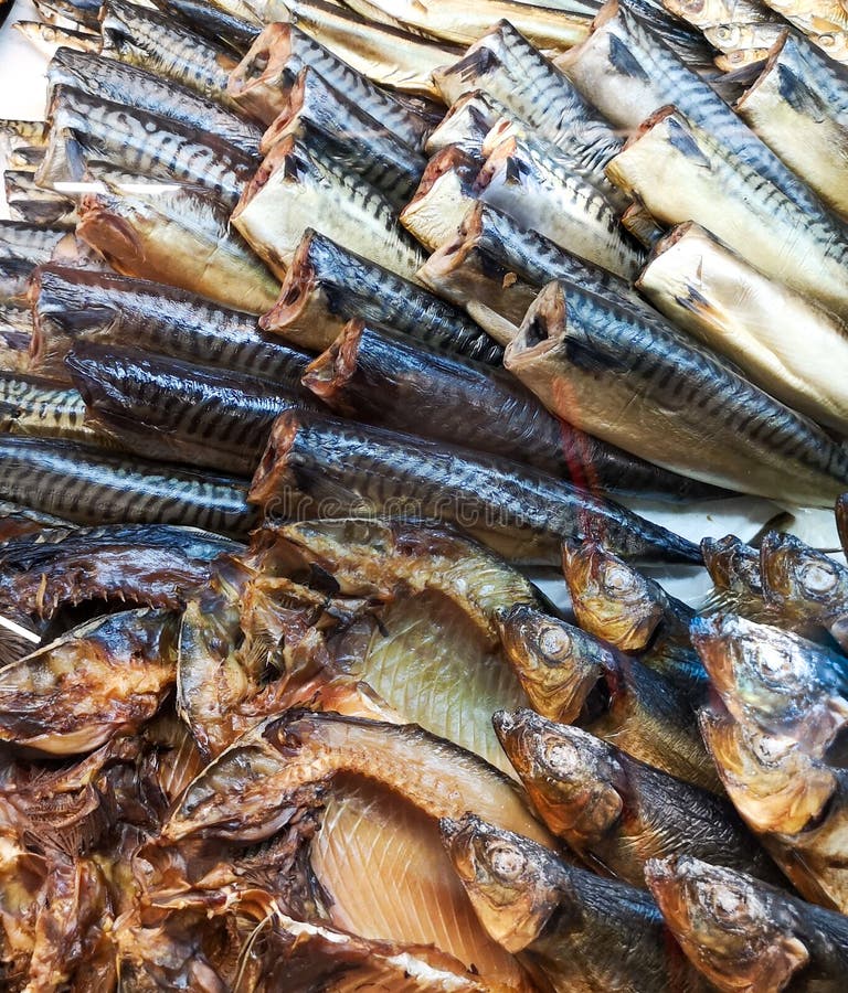 Smoked Fish on the Counter in the Store Stock Photo - Image of fishing ...