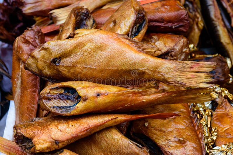 Smoked fish stock photo. Image of shop, tasty, production - 68569492