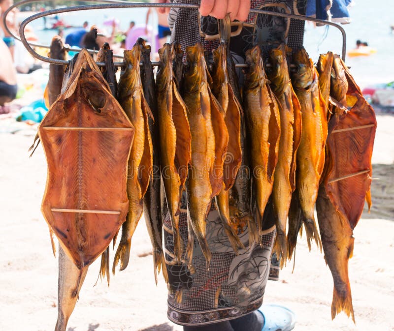Smoked Fish on an Iron Hanger Stock Image - Image of plant, smoking ...