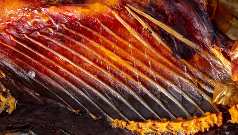 Smoked Fish Meat and Ribs As a Background Stock Photo - Image of brown ...