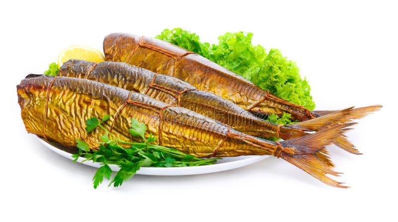 Smoked fish on a platter stock image. Image of culinary - 153945513
