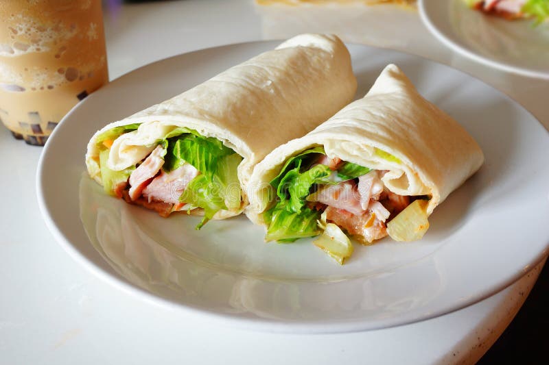 Smoked Ham Chili Wrap stock photo. Image of fajitas, horizontal - 25972018
