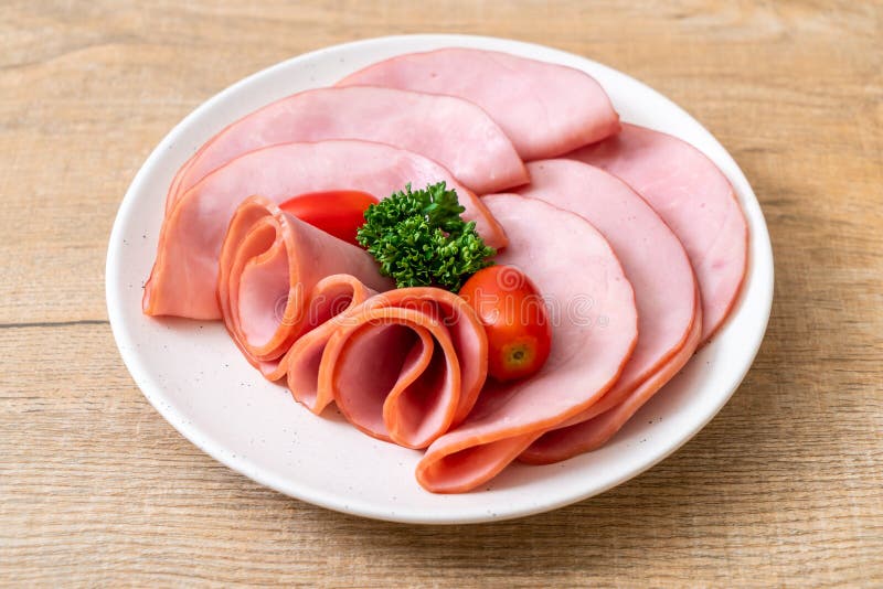 Smoked ham sliced stock image. Image of plate, gourmet - 135503303