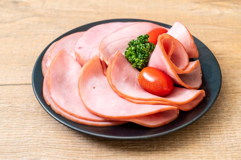 Smoked ham sliced stock photo. Image of parsley, gourmet - 152212342