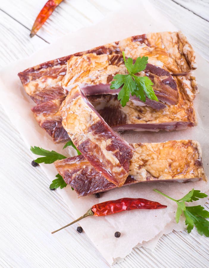 Smoked lamb ribs stock photo. Image of grilled, grill - 39513768