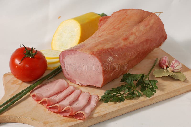 Smoked Ham Slices stock photo. Image of meat, macro, background - 18363192